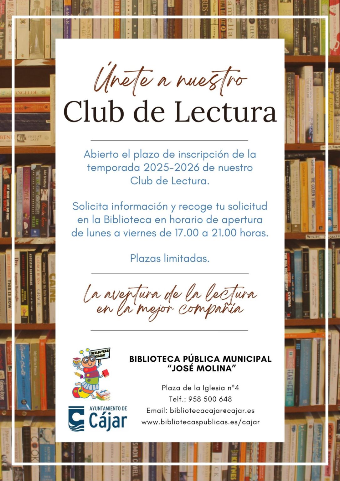 CLUB DE LECTURA DE LA BIBLIOTECA PÚBLICA MUNICIPAL “JOSÉ MOLINA ...